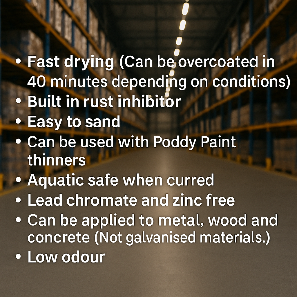 Poddy Paint Beige Metal Primer Paint 1ltr - Central Fasteners